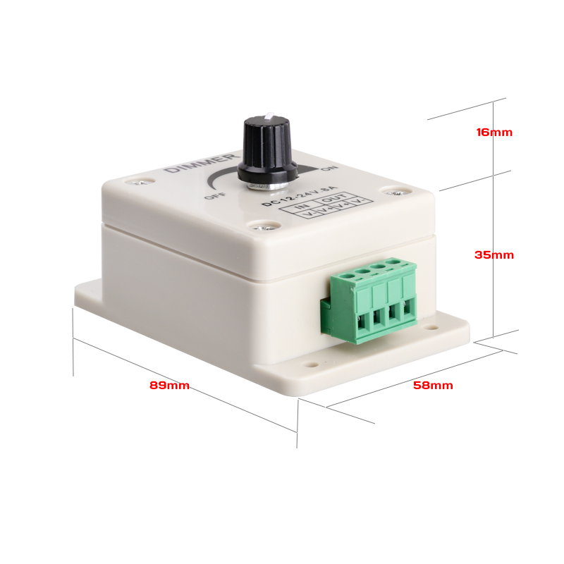 DC12-24V LED Strip Light Touch 1 Channel Dimmer Controller (Rotating ...