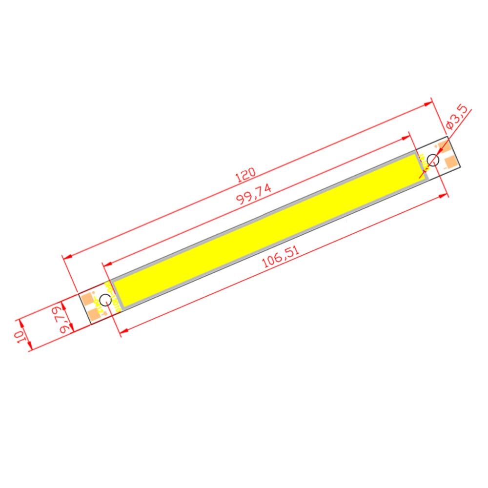 10W LED COB Light Bar Module 120*10mm Warm/Pure White/Chip Red/Blue DC ...