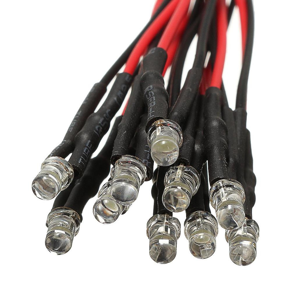 3mm F3 Pre-Wired LED 12V Water Clear Lens Flashing LED Diodes lot(10 ...