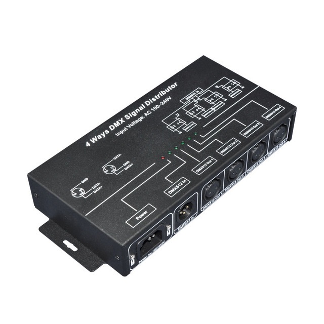 AC100-240V(50Hz/60Hz) 4CH LED DMX512 Signal Distributor Controller ...
