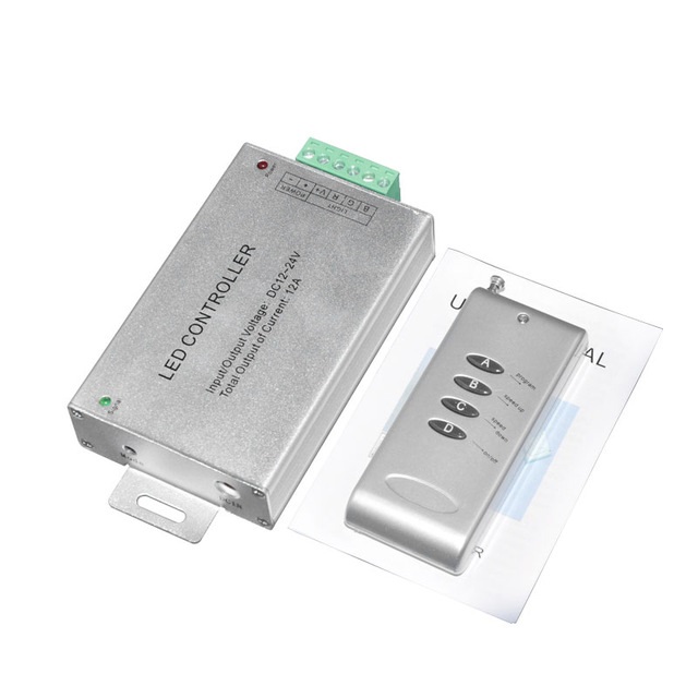 DC12-24V 3 Channels RGB LED RF Aluminum Controller with 4-key Remote ...