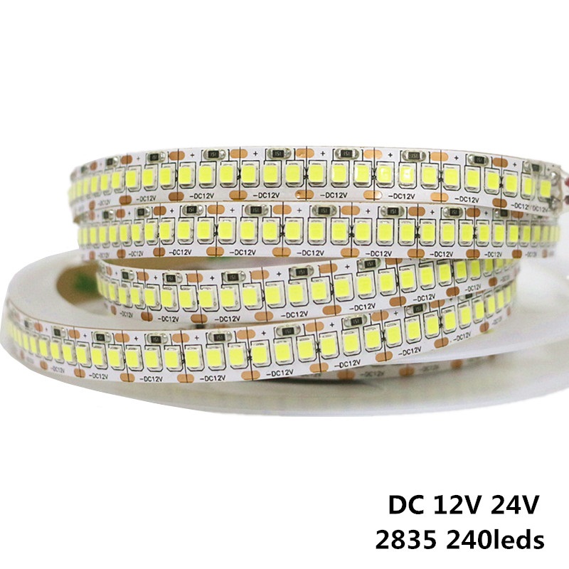 DC 12V/24V 2835 SMD Flexible High Bright LED Strip 140 /204 /168/240 LEDs/m | SatisLED