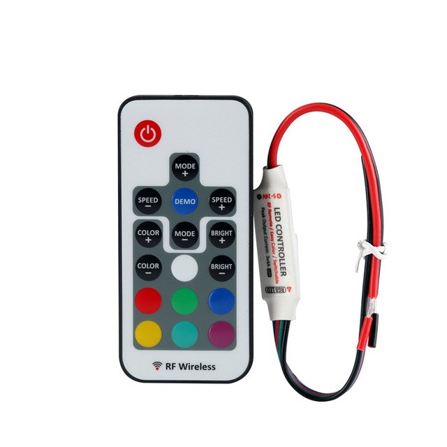 DC5-24V 17Keys Wireless LED Mini RF Remote RGB Strips Controller | SatisLED