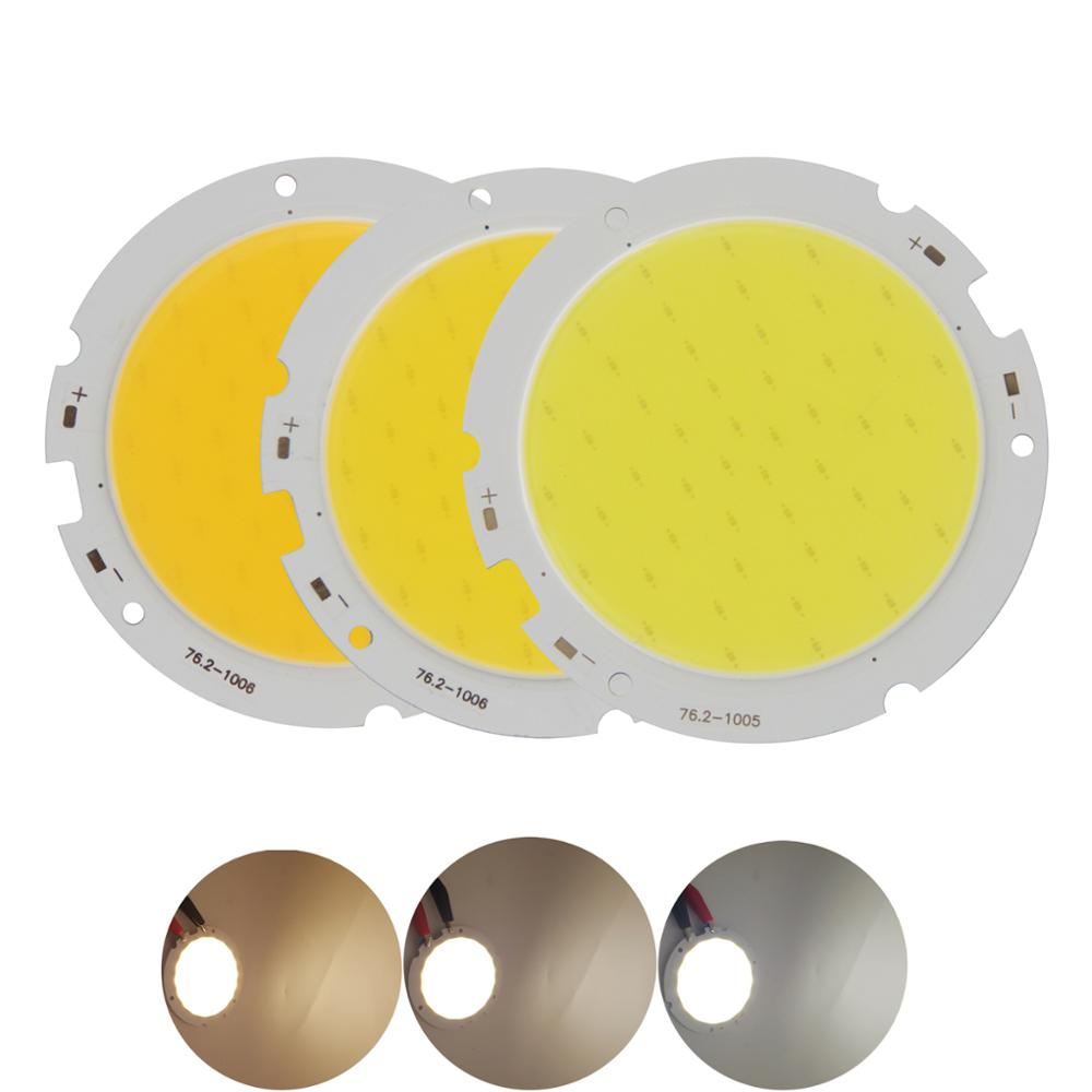 20W 24W 30W 40W LED COB Module LED COB Round Panel DC 12V 400mA 76mm PCB 60mm Emitting Area Warm ...