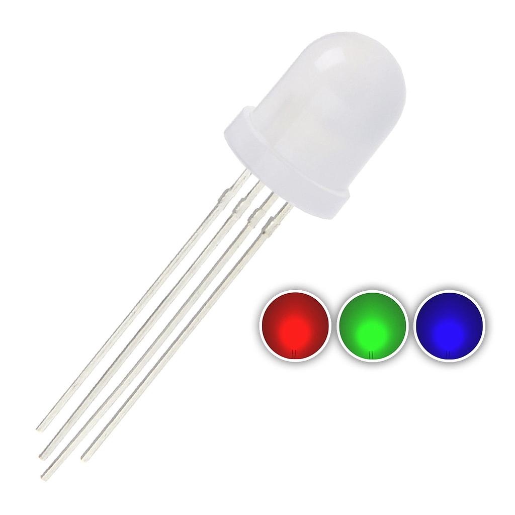 F8 8mm Diffused RGB LED Common Anode Common Cathode Tri-Color Emitting ...