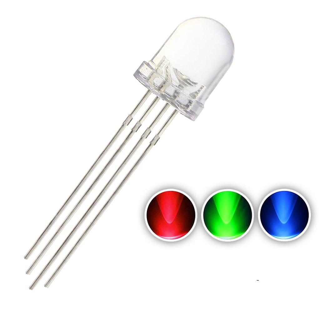 F8 8mm Water Clear RGB LED Common Anode Common Cathode Tri-Color ...