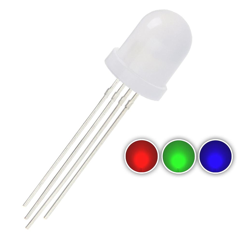 F10 10mm Diffused RGB LED Common Anode Common Cathode Tri-Color ...